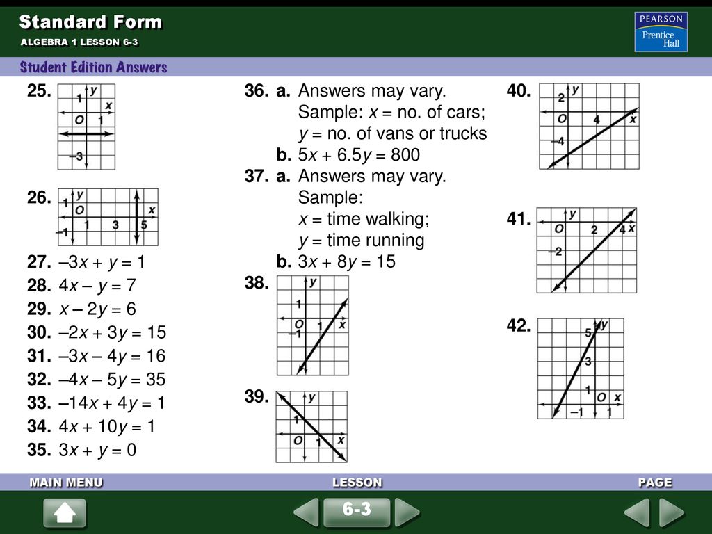 Lesson 6 Homework Practice Equations In Ymxb Form Answer Key Lesson 6 Homework Practice Equations In Ymxb Form Answer Key