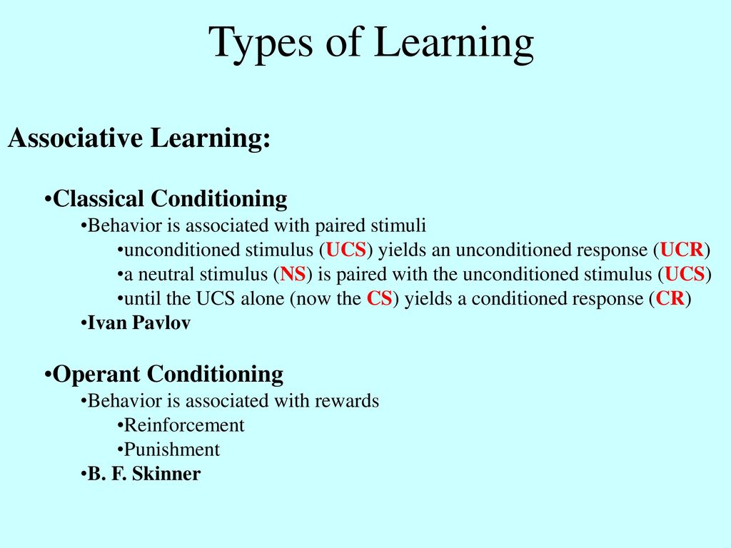 Associative Learning Associative Learning