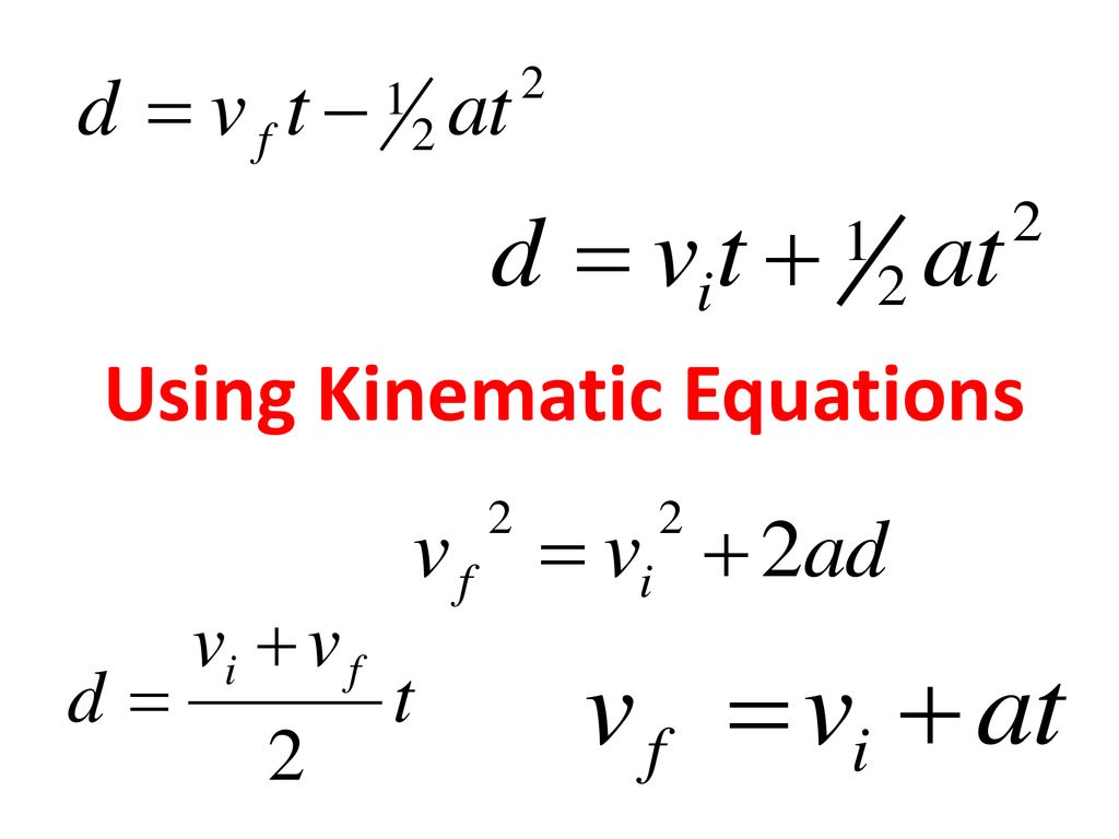 Kinematic Equations Kinematic Equations