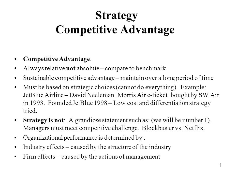 Competitive Advantage Examples Competitive Advantage Examples