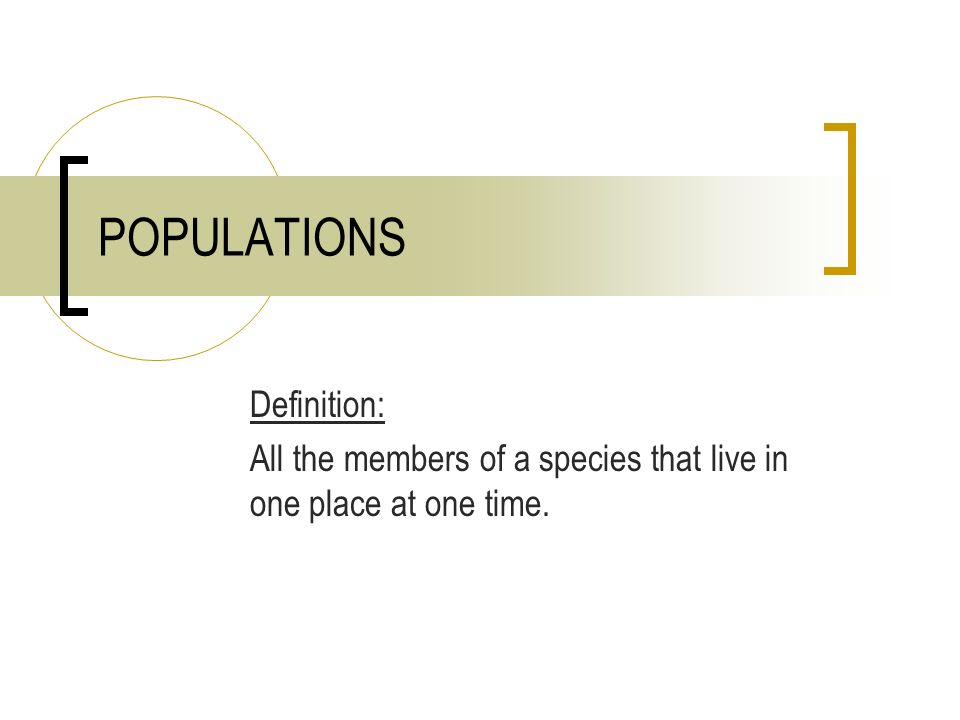 Population Definition