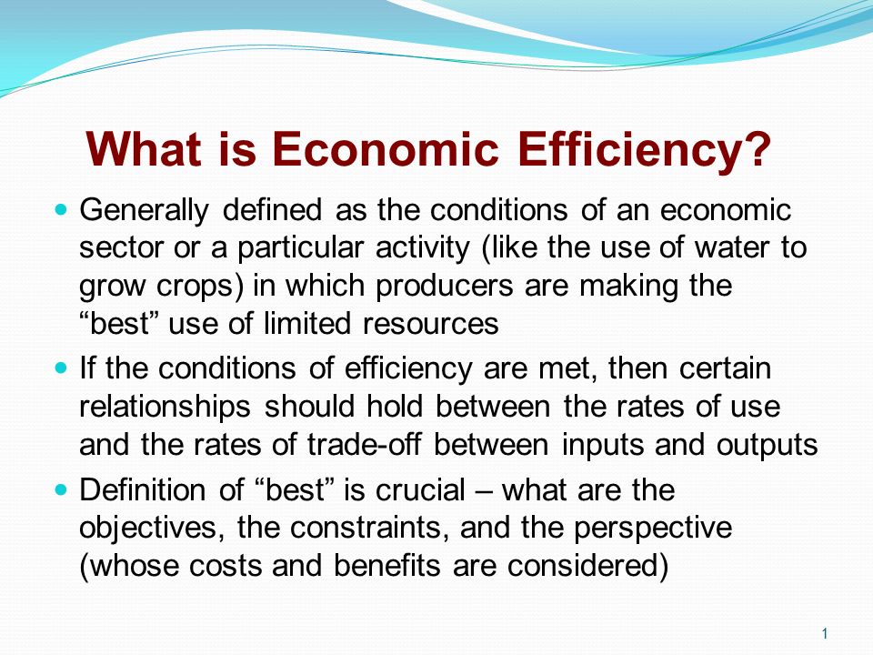 Economic Efficiency Definition Economic Efficiency Definition