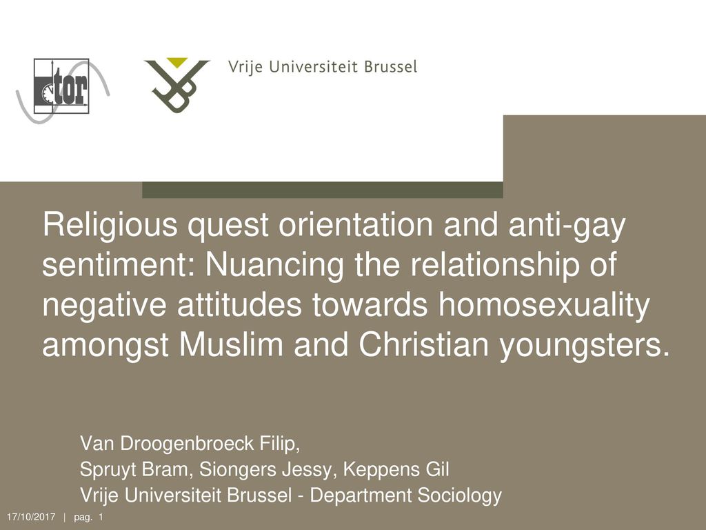 Religious Quest Orientation And Anti Gay Sentiment Nuancing The