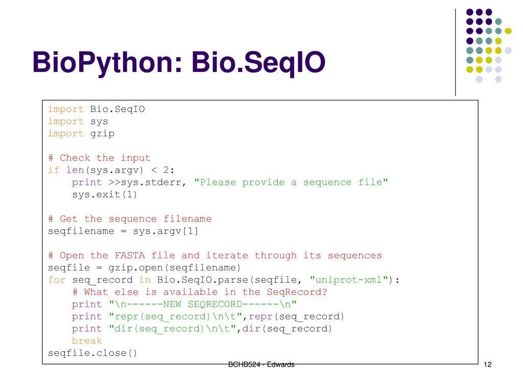 Sequence File Parsing Using Biopython Ppt Download