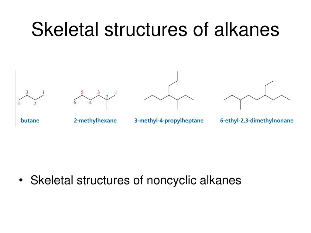 Alkane Skeletal Structure Alkane Skeletal Structure