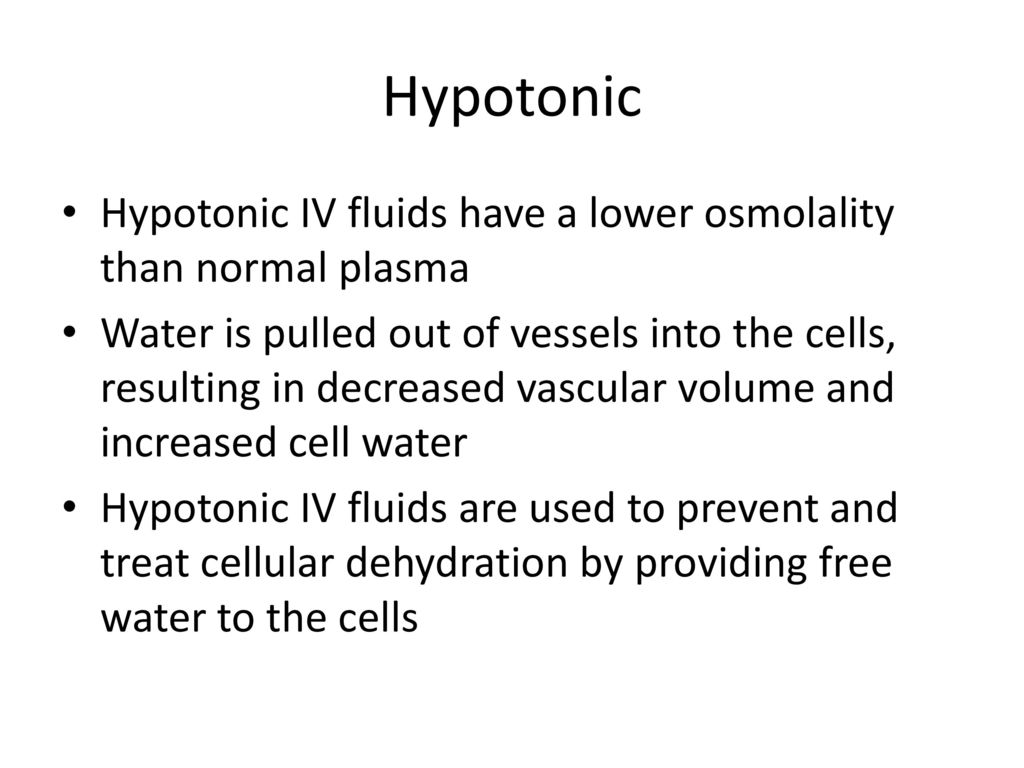 Hypotonic Iv Solution Hypotonic Iv Solution