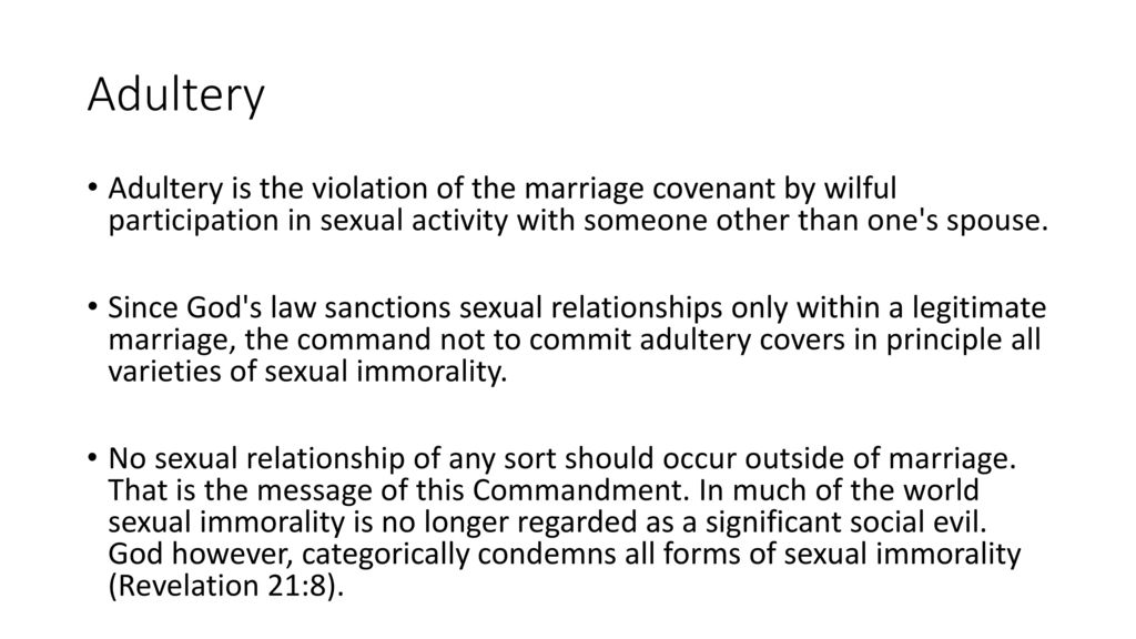 The Seventh Commandment You Shall Not Commit Adultery Ppt Download
