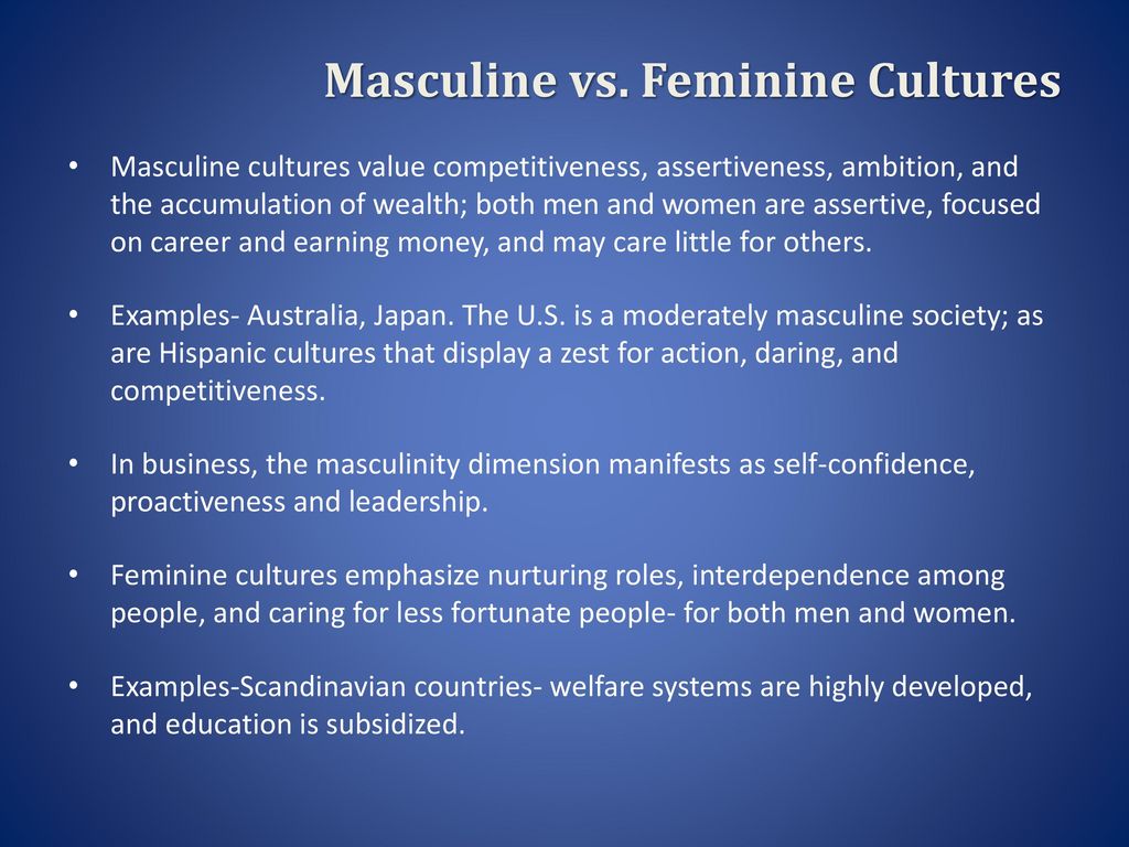 Masculine Vs Feminine Culture