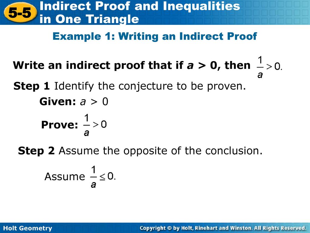 Indirect Proof Indirect Proof