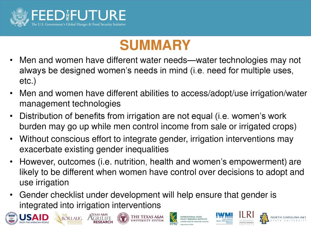 Irrigation Gender And Nutrition Linkages Tapping Irrigations