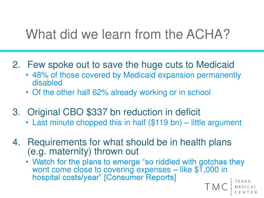 TexasCare THE AMERICAN HEALTH CARE ACT…AND BEYOND - ppt download