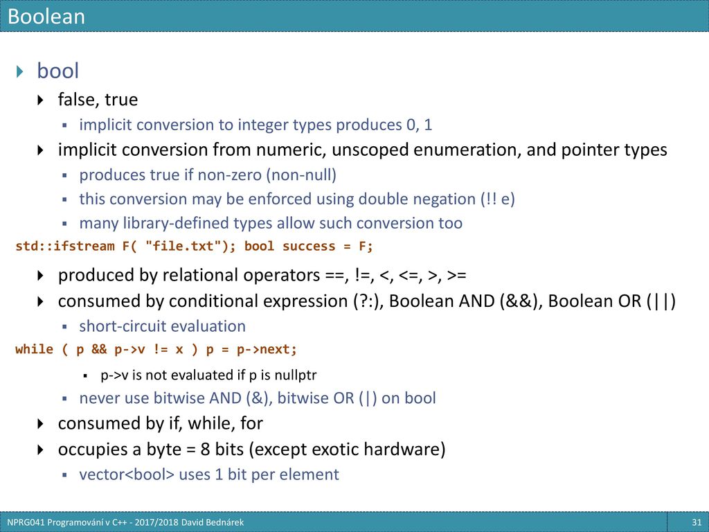 Programming In C Nprg041 Programming In C 2018 David Bednárek Ppt Download