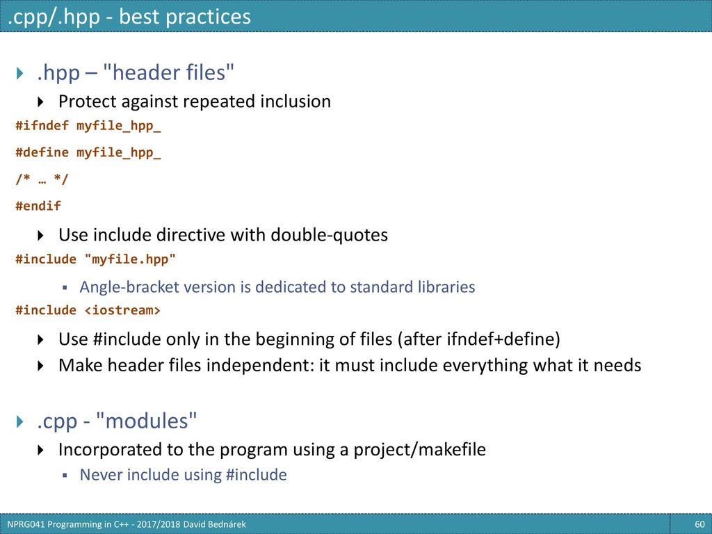 Programming In C Nprg041 Programming In C 2018 David Bednárek Ppt Download