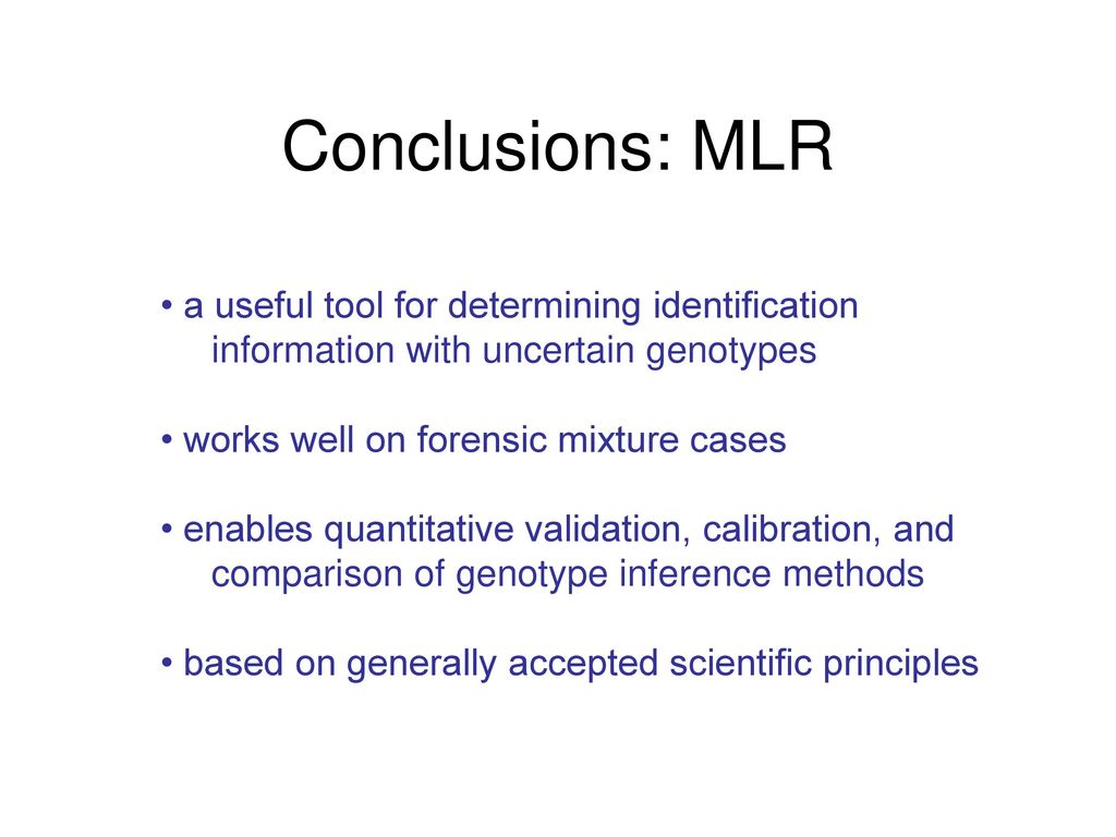 A Match Likelihood Ratio For Dna Comparison Ppt Download