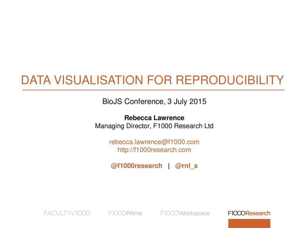 Data Visualisation For Reproducibility Ppt Download
