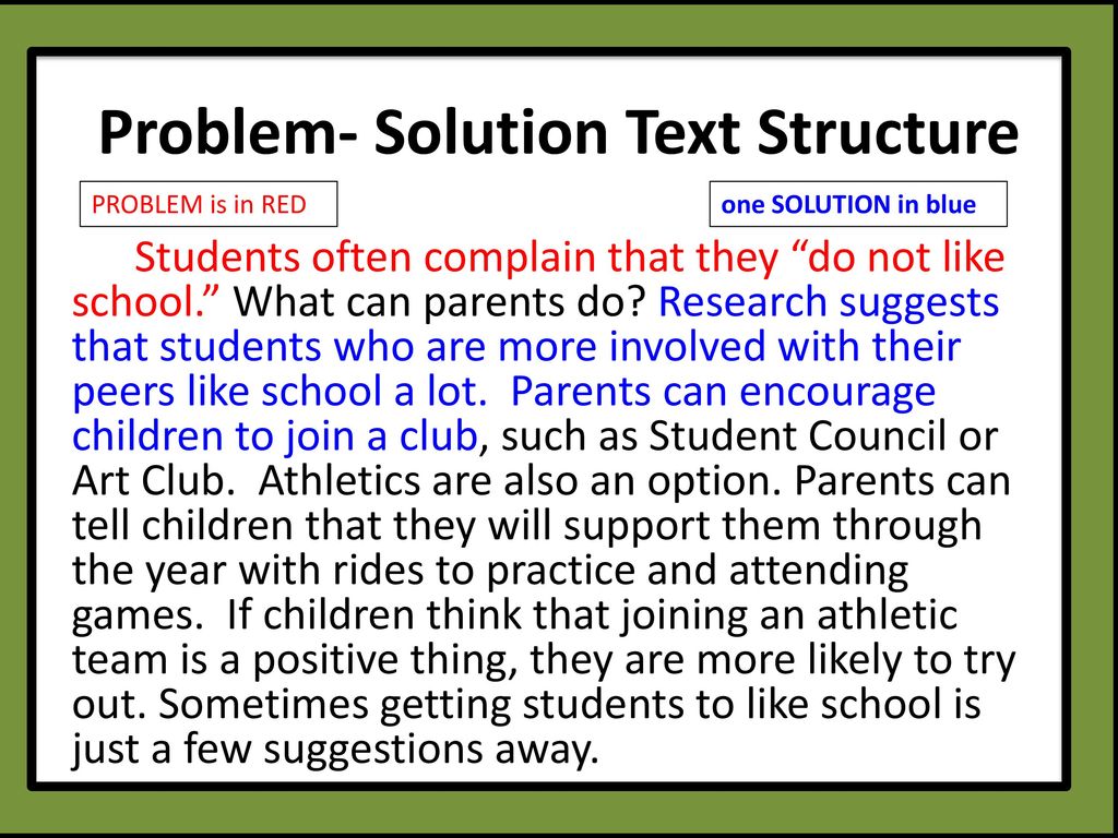 Problem And Solution Text Structure Problem And Solution Text Structure