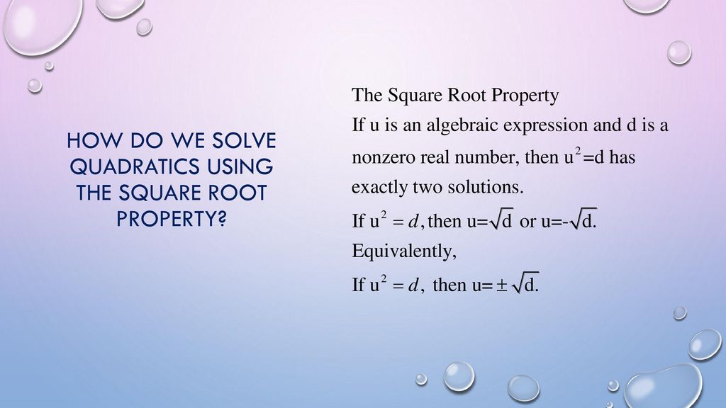 Aim 1 5 How Do We Solve Quadratic Equations Ppt Download