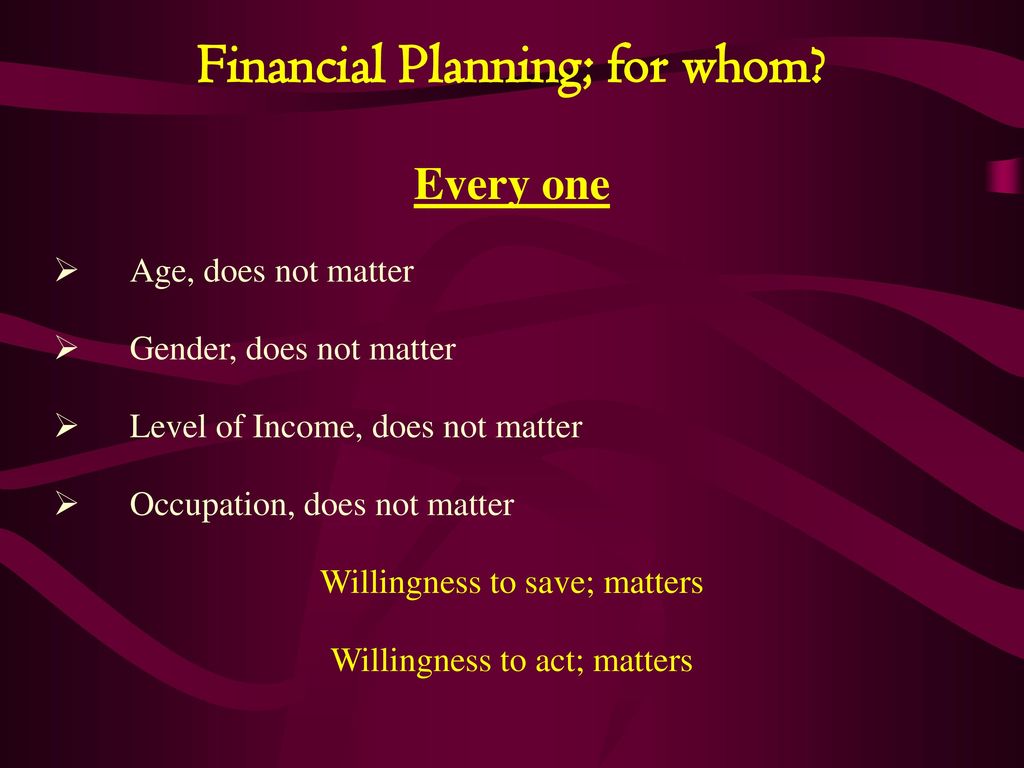 Financial Planning For Individuals Ppt Download