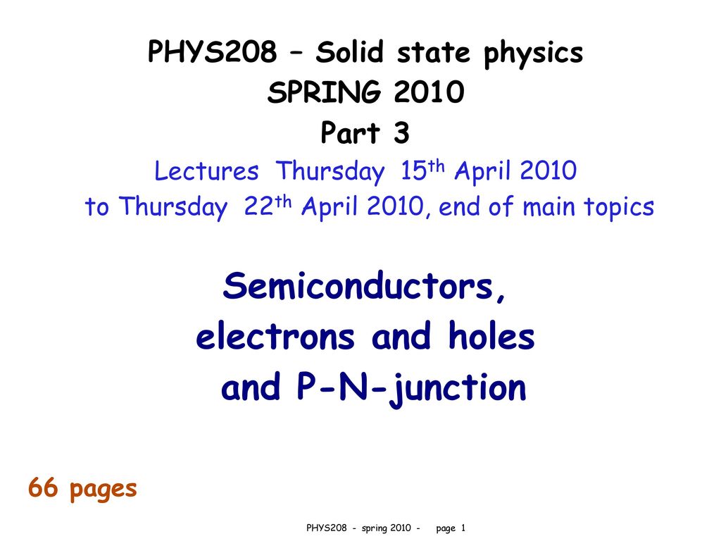 Phys208 Solid State Physics Ppt Download