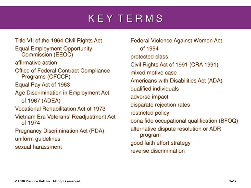 Equal Opportunity And The Law Ppt Download