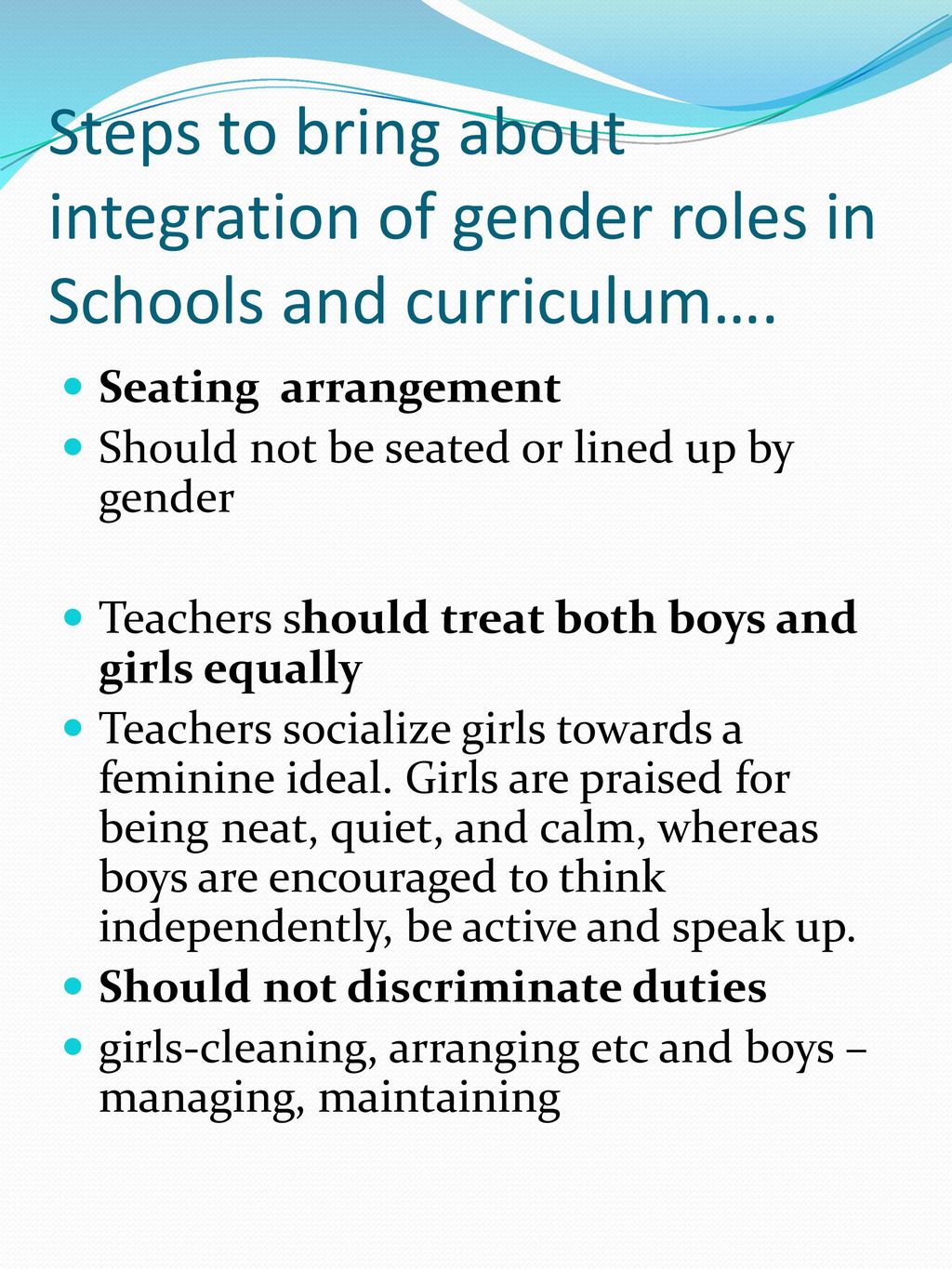 Integration Of Gender Roles In School And Curriculum Ppt Download