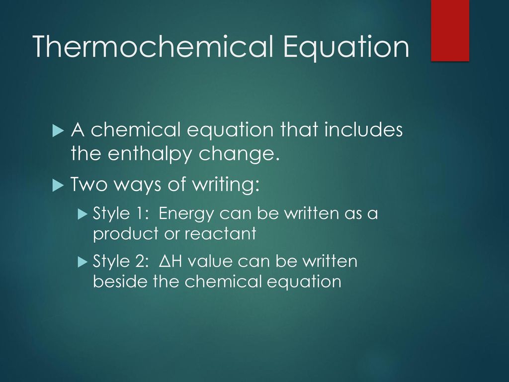 Thermochemistry Formulas