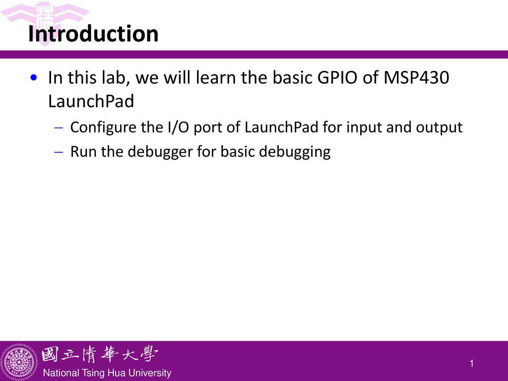 CS4101 Introduction to Embedded Systems Lab 1: General Purpose IO - ppt ... CS4101 Introduction to Embedded Systems Lab 1: General Purpose IO - ppt ...