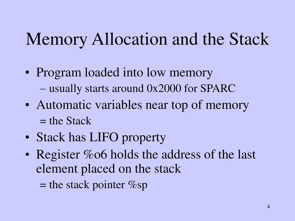The Stack Chapter 5 Lecture Notes For Sparc Architecture Assembly Language Programming And C