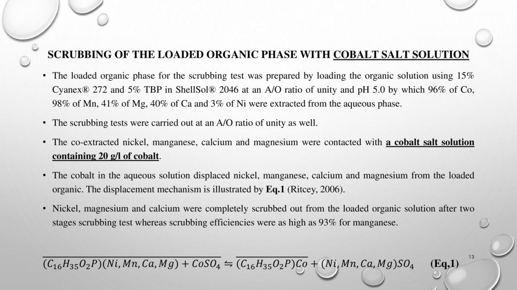 Solvent Extraction Of Nickel And Cobalt From Caldag Laterit Leach