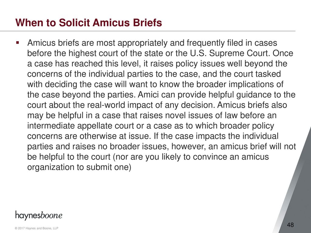 Strategic Use Of Amicus Briefs In Appellate Advocacy Ppt Download
