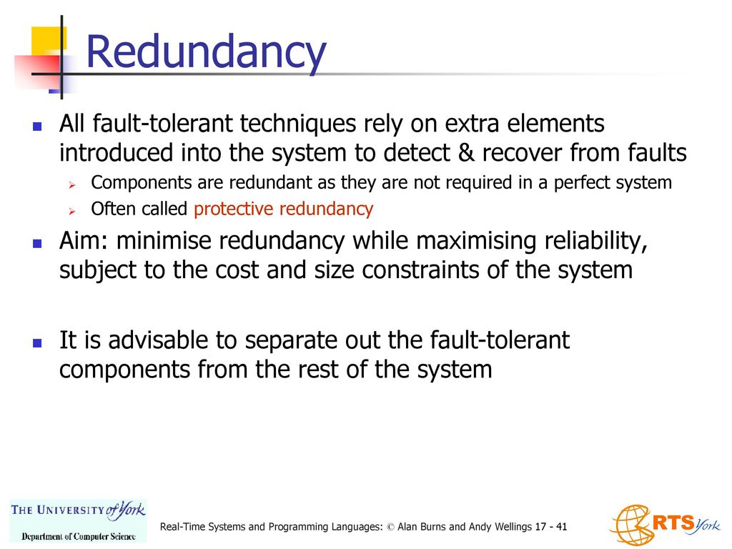 Time redundancy technique fault tolerance Time redundancy technique fault tolerance