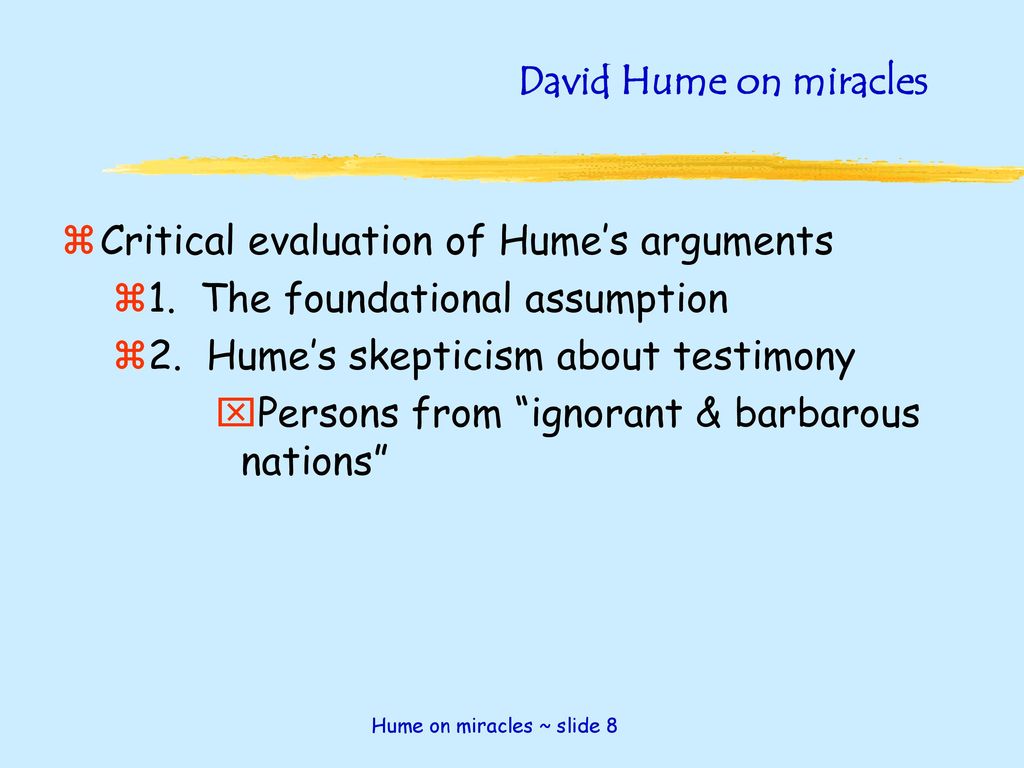Hume On Miracles ~ Slide 1 Ppt Download