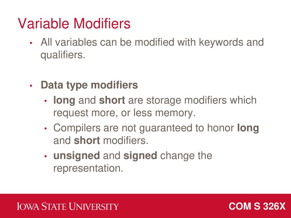 Com S 326x Deep C Programming For The 21st Century Prof Rozier Ppt