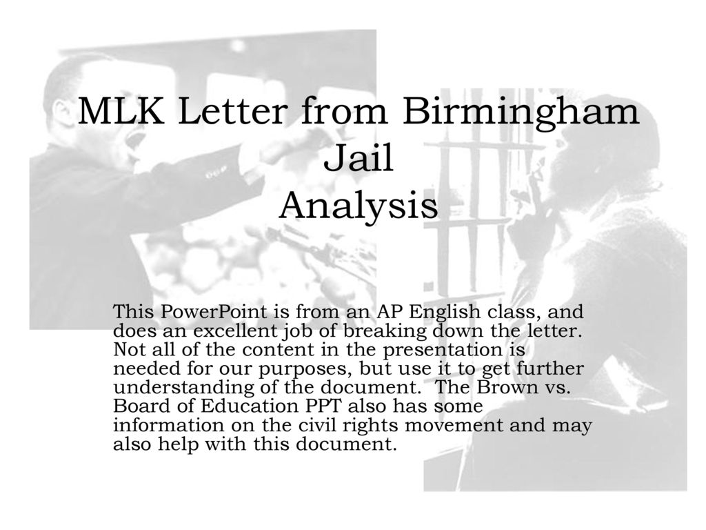 Letter From Birmingham Jail Summary Letter From Birmingham Jail Summary
