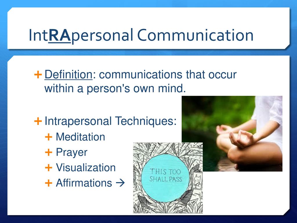 Intrapersonal Communication Definition Intrapersonal Communication Definition