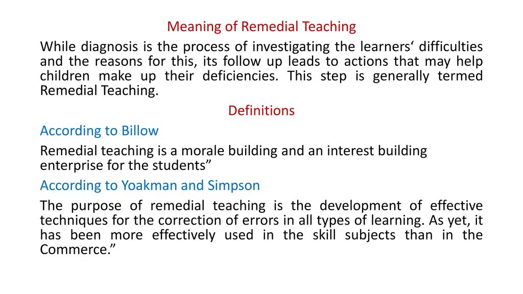 Remedial Definition Remedial Definition