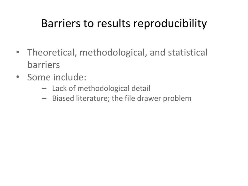 Methods Reproducibility And Results Reproducibility Ppt Download