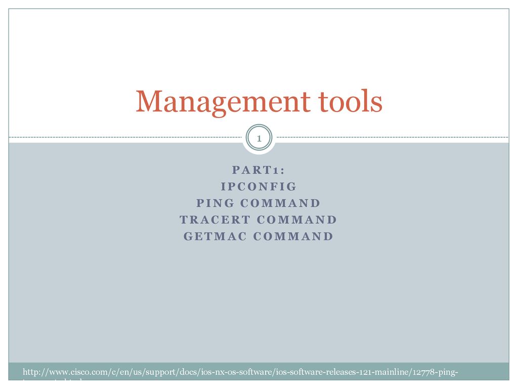 Part1 Ipconfig Ping Command Tracert Command Getmac Command Ppt Download
