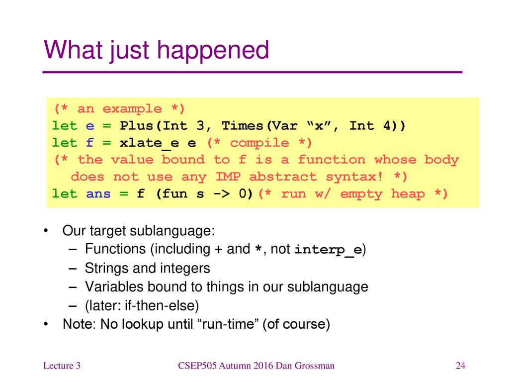 Csep505 Programming Languages Lecture 3 Small Step Operational Semantics Semantics Via 7692