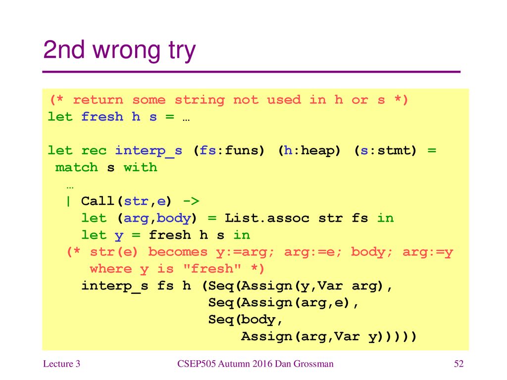 Csep505 Programming Languages Lecture 3 Small Step Operational Semantics Semantics Via 1140