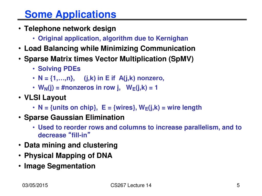Cs 267 Applications Of Parallel Computers Graph Partitioning Ppt Download