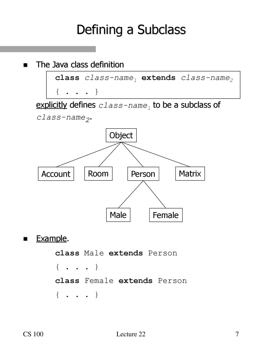 Cs100a Lecture 22 Previous Lecture This Lecture Inheritance Ppt Download