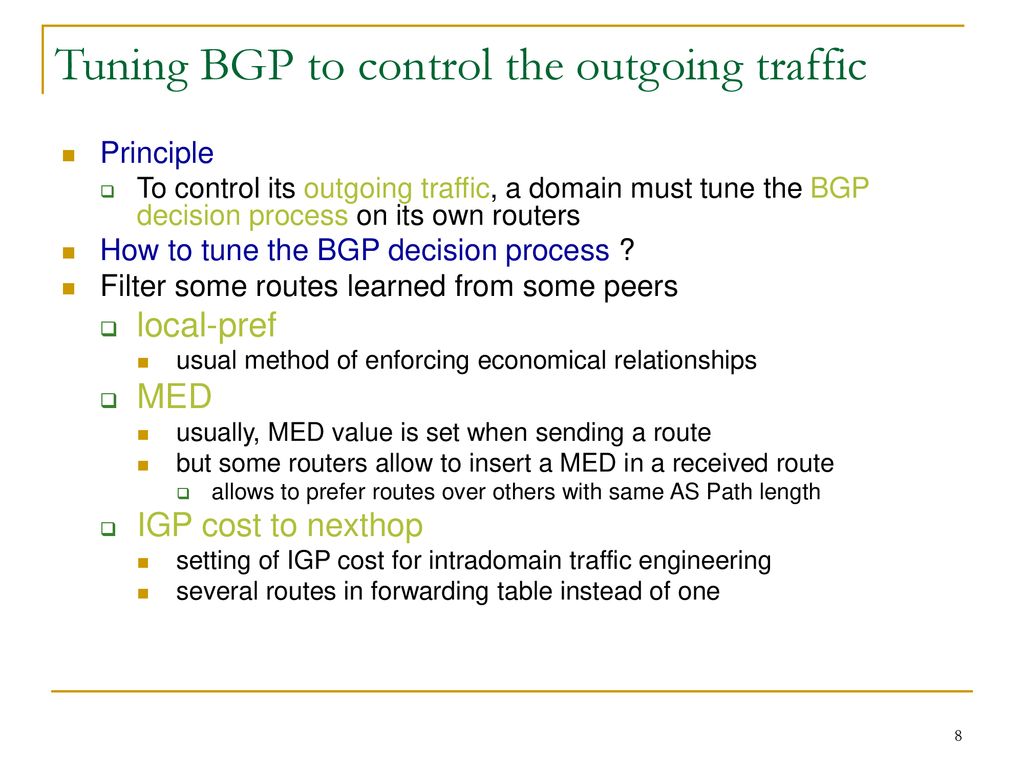 Interdomain Traffic Engineering with BGP - ppt download Interdomain Traffic Engineering with BGP - ppt download