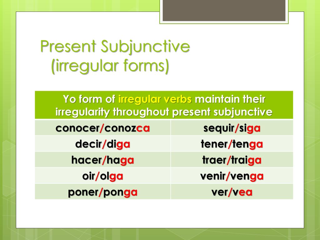 33 Spanish Present Subjunctive Verbs, 46% OFF 33 Spanish Present Subjunctive Verbs, 46% OFF