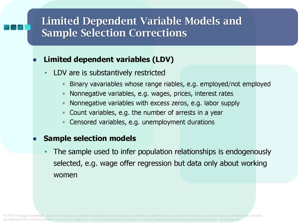 Limited Dependent Variable Models and Sample Selection Corrections ... Limited Dependent Variable Models and Sample Selection Corrections ...