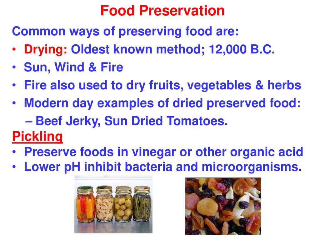 Preserved Food Examples