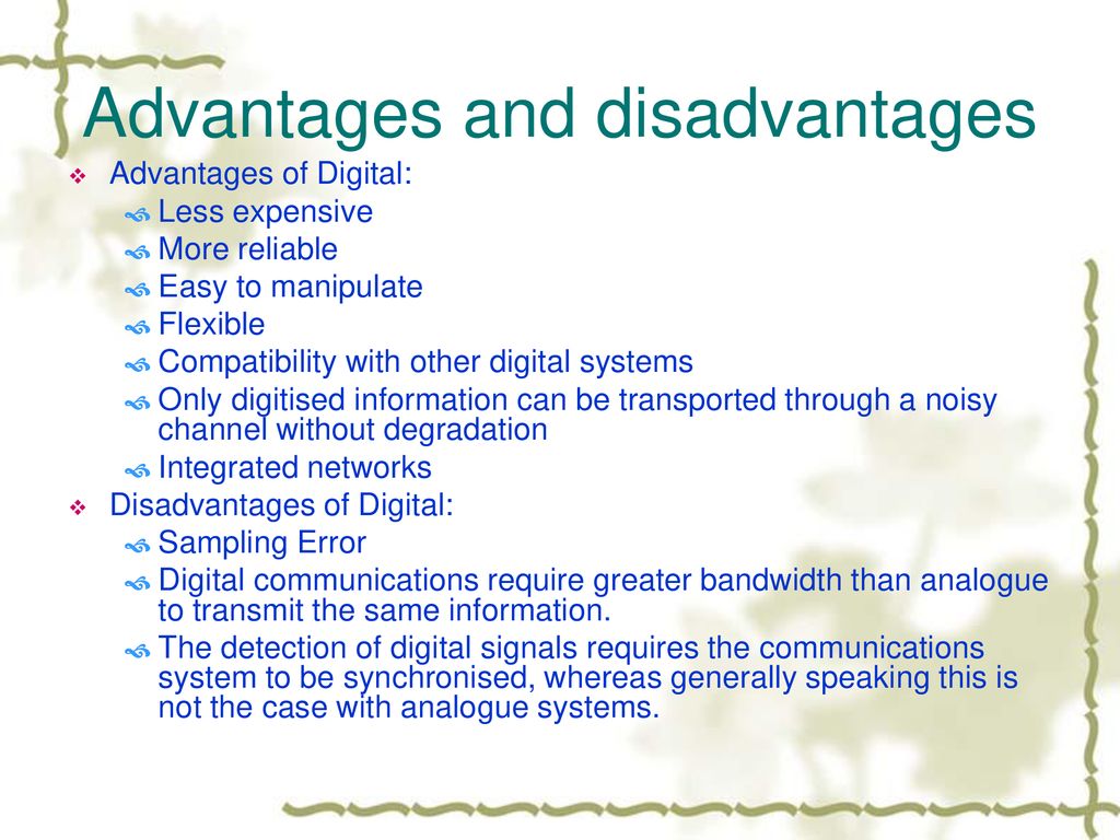 Advantages And Disadvantages Of Analog Signals at Shirley Chisholm blog Advantages And Disadvantages Of Analog Signals at Shirley Chisholm blog
