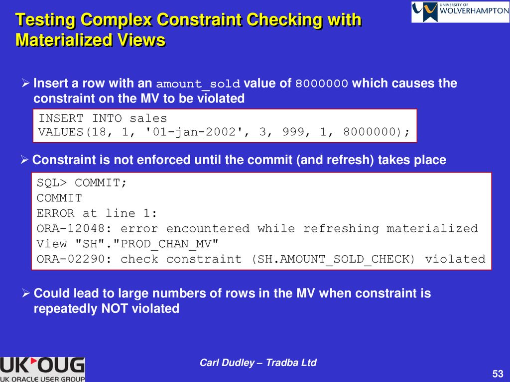 Solving Oracle Error ORA-02290 Check Constraint Violation - CodeQuery Solving Oracle Error ORA-02290 Check Constraint Violation - CodeQuery