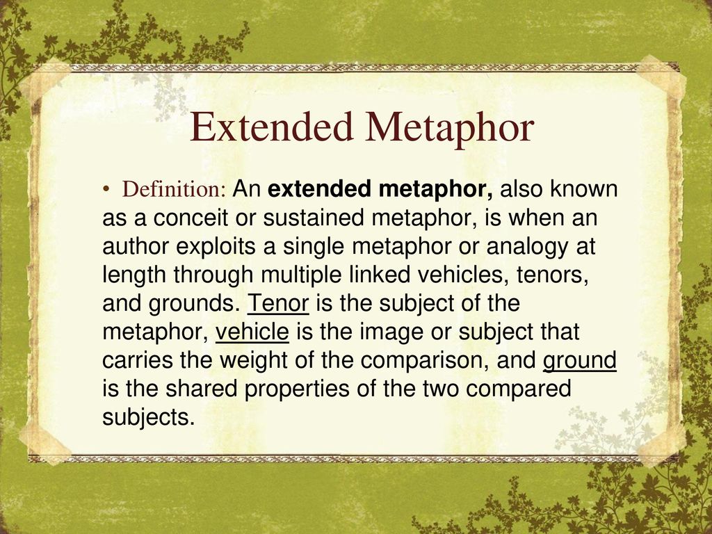 Extended Metaphor Definition Extended Metaphor Definition