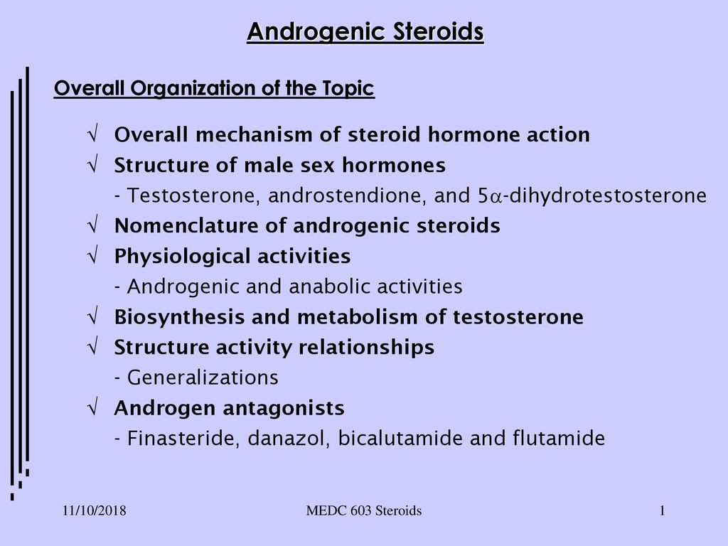 Androgenic Steroids Overall Organization Of The Topic Ppt Download